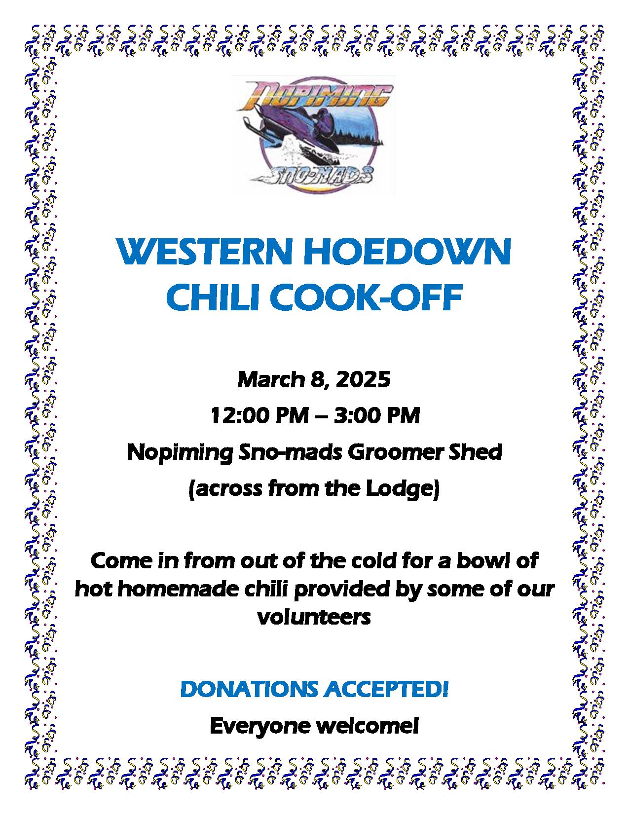Nopiming Sno-mads Western Hoedown Chili Cook-off | Snoman